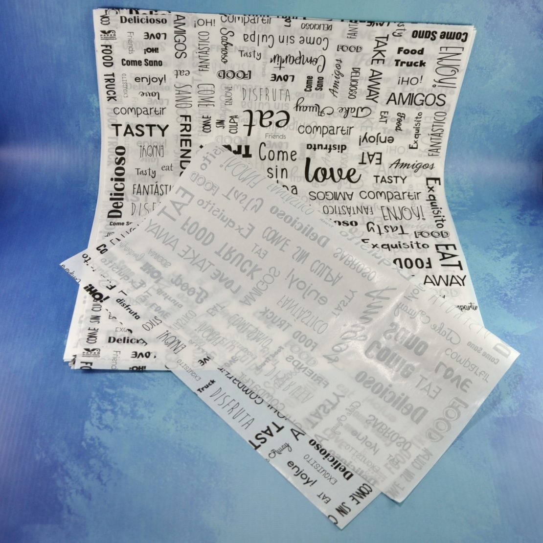 PAPEL PARAFINADO CON IMPRESIÓN LETRAS – Envases Carlos Paz